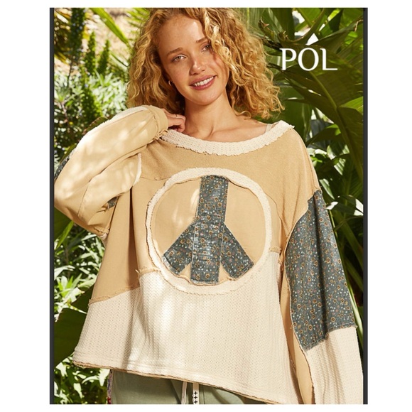 POL | Tops | 48 Start 22 Last One Pol French Terry Peace Emblem Top ...